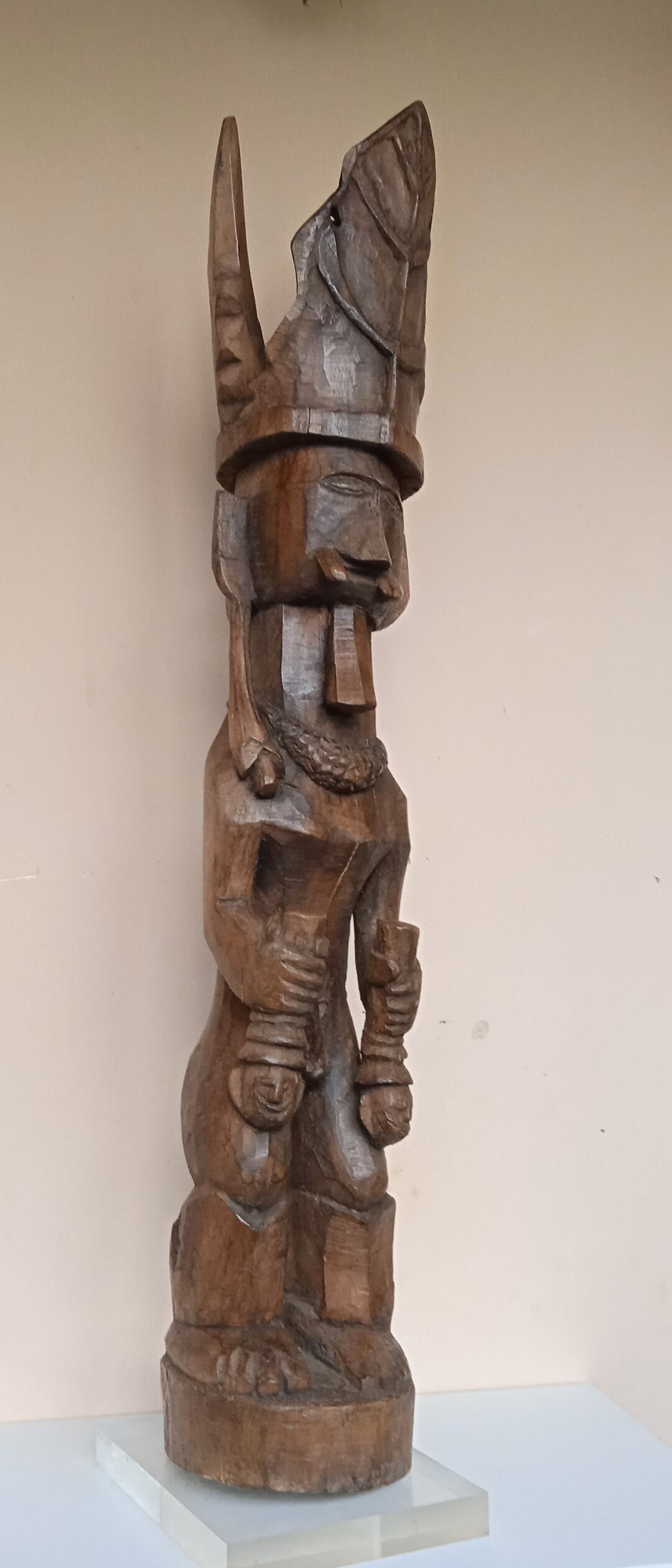 Nias Figure Ada Wood Statue Kw Batak Dayak Asmat Sepik Tribal Wooden ...