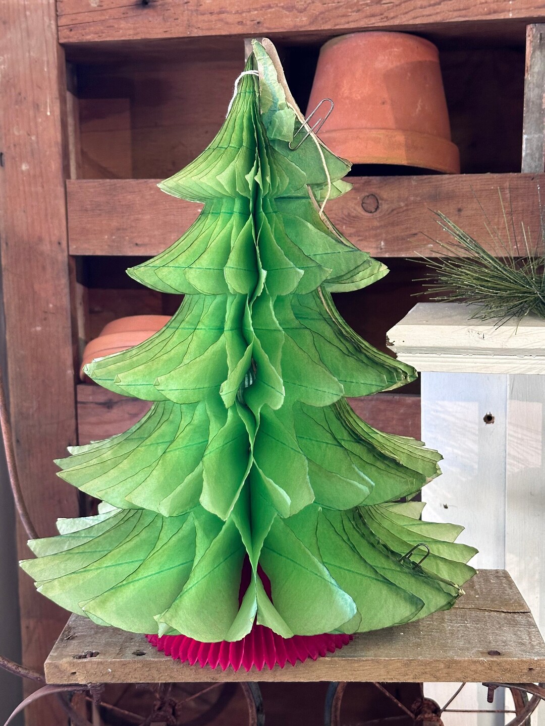 Vintage Honeycomb Tree / Vintage Christmas Tree / Honeycomb Tissue ...