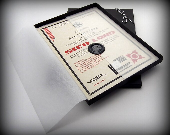 Deluxe Sith Lord Certificate in a Luxury Gift Box - Etsy