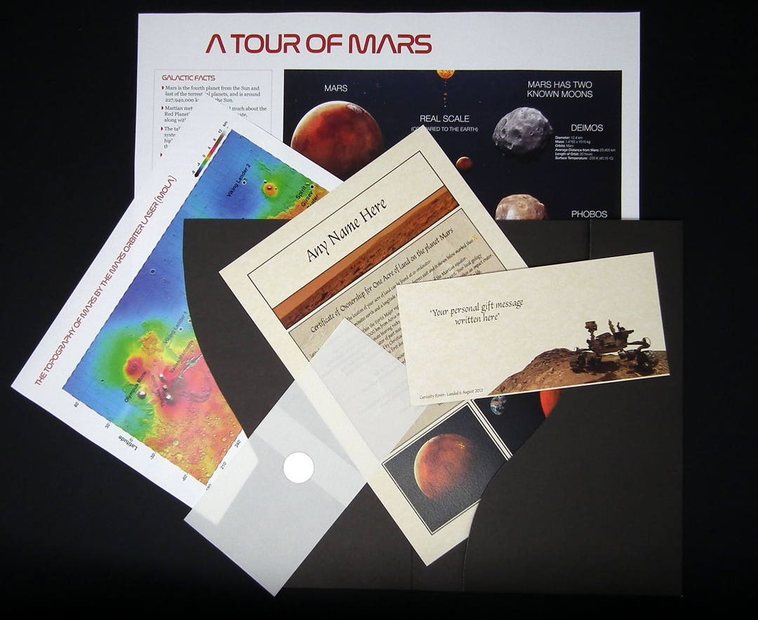 An Acre of Land on Mars Gift Set in a Luxury Presentation Folder ...