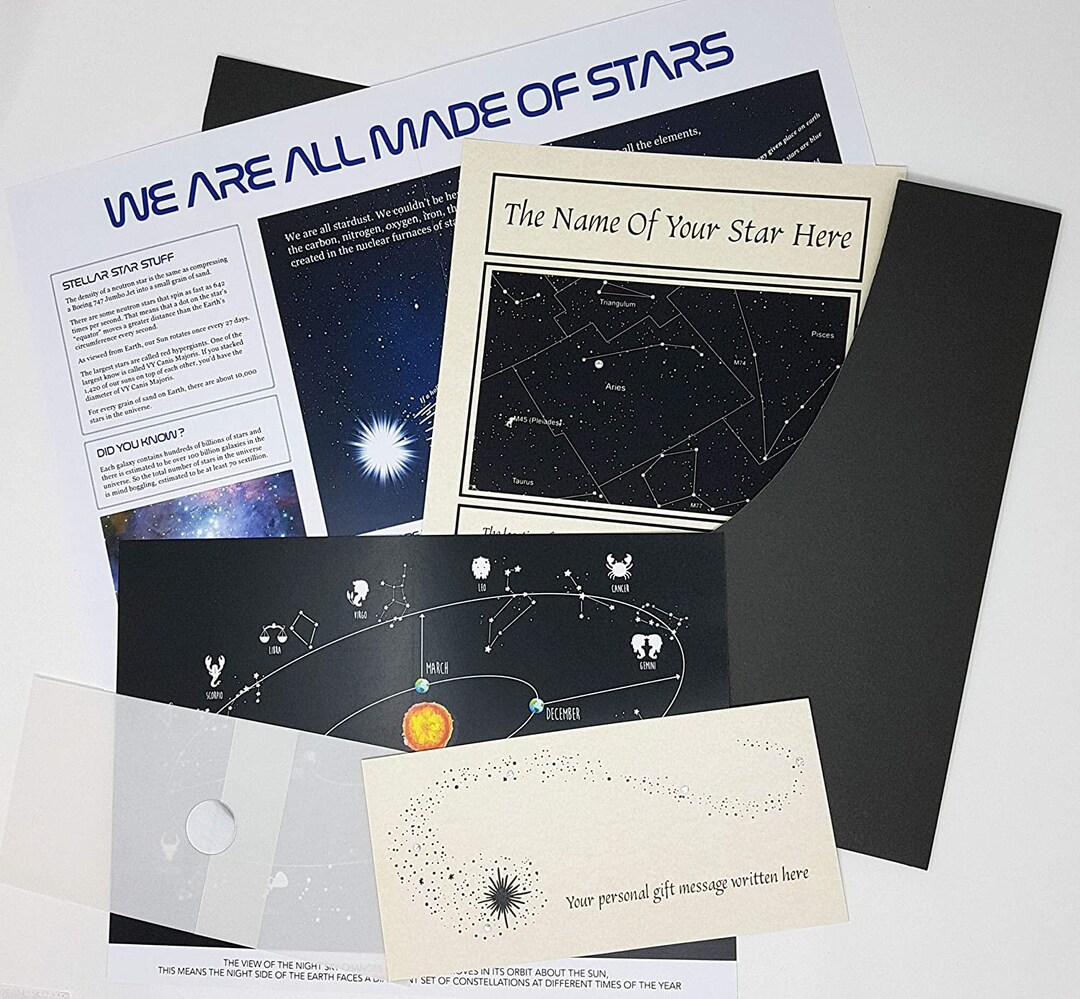 Name a Star Gift Set - A Crystal Marks Your Star - Luxury Presentation ...