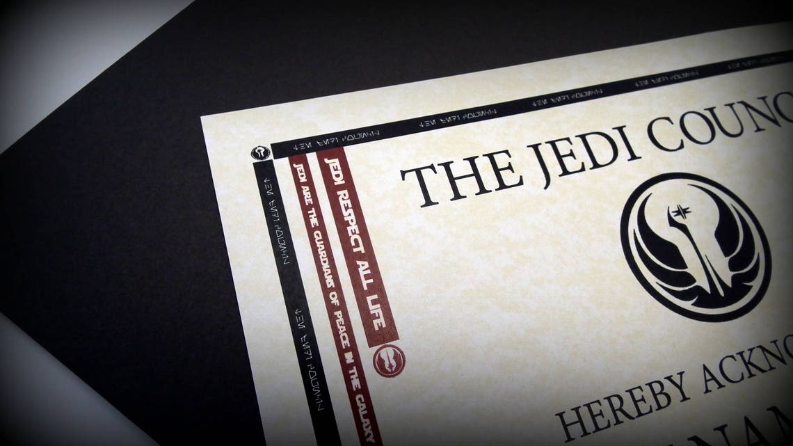 Deluxe Star Wars Jedi Master Certificate in a Luxury Gift Box - Etsy