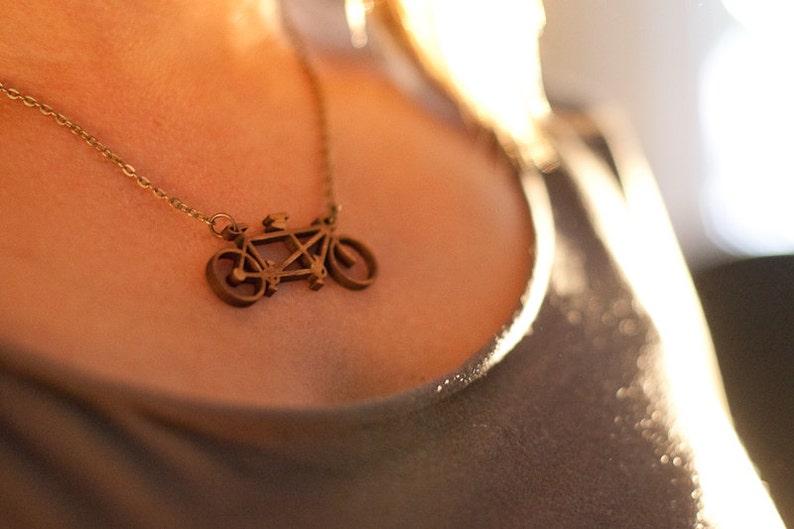 Tandem Bicycle Necklace Made of Laser-cut Bamboo - Etsy