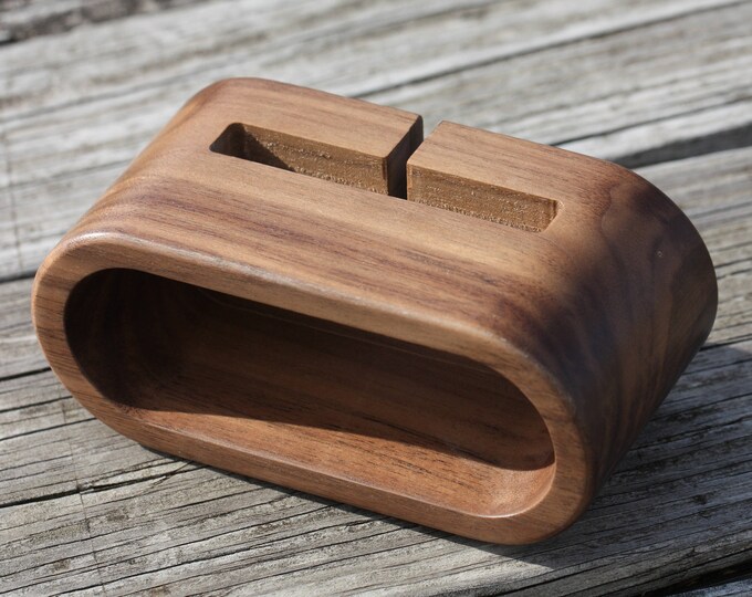 Black Walnut Wood Phone Dock + Amplifier - Etsy