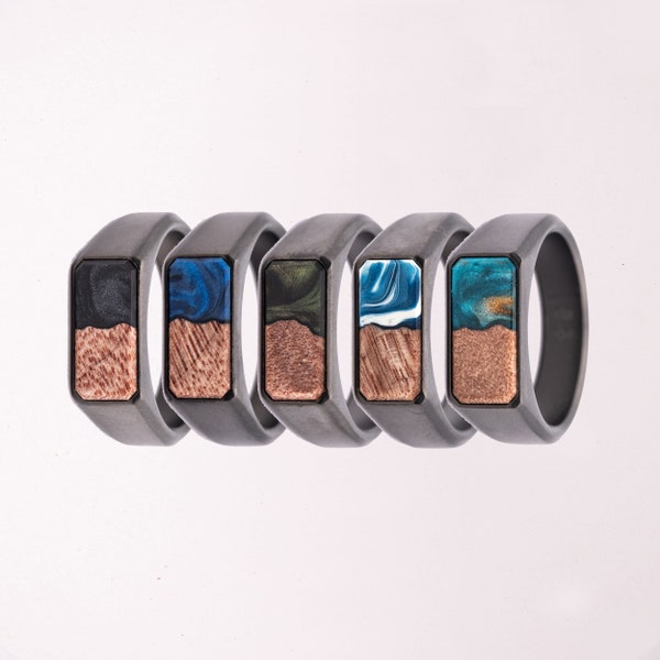 Wood Resin Ring - Etsy