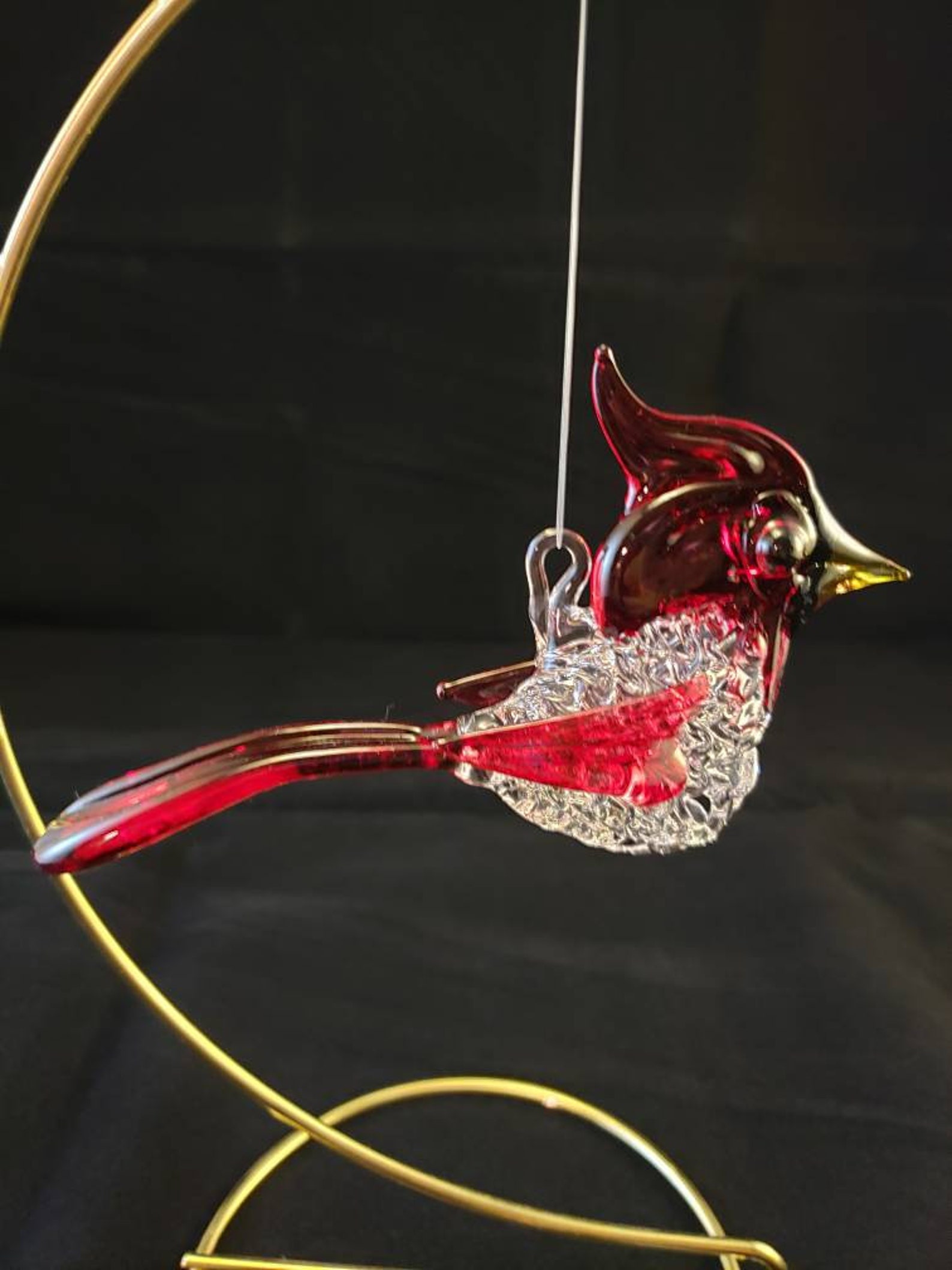 Glasscardinalred Cardinaland Yellow Cardinal Ornament.our - Etsy