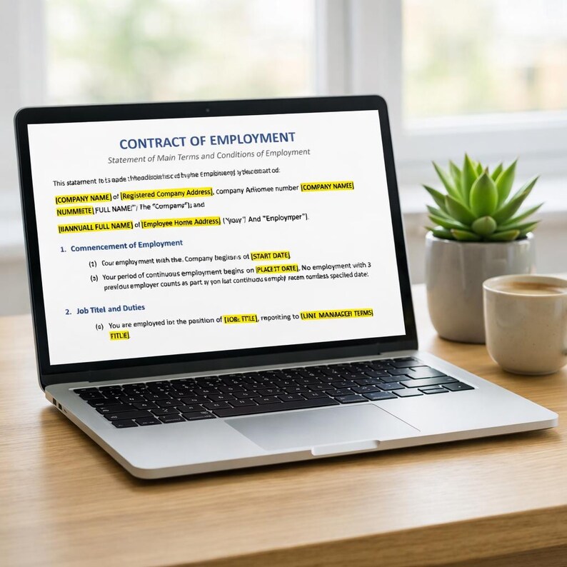 UK Employment Contract Template | Editable Word Document | Updated 2026 ...