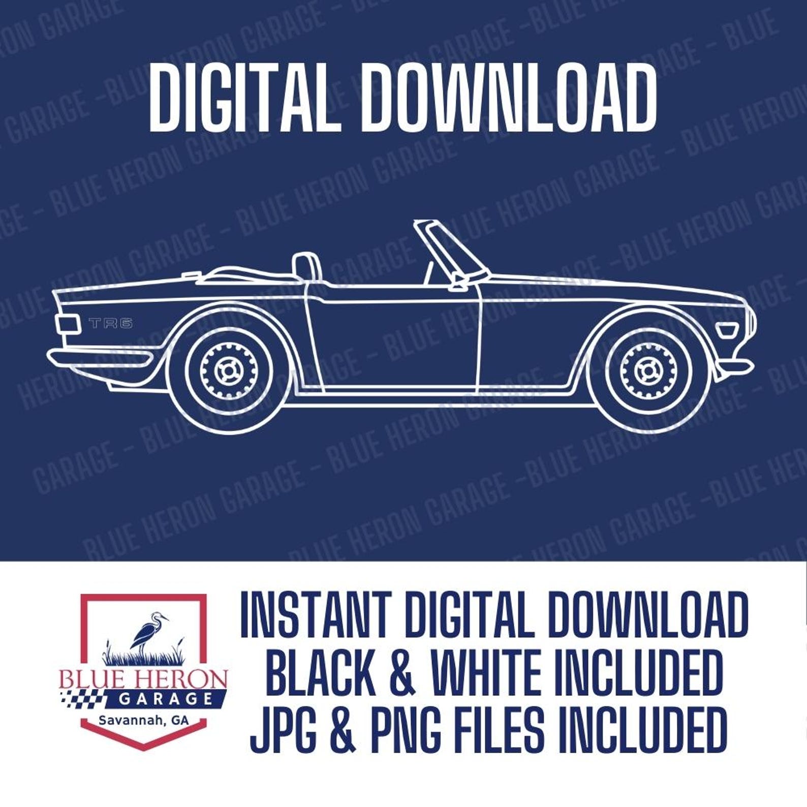 Triumph TR6 Profile Silhouette - Digital Download for Vinyl Car Clip ...
