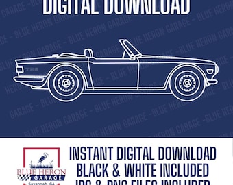Triumph TR6 Dashboard Outline - Digital Download for Vinyl Car Clip Art ...