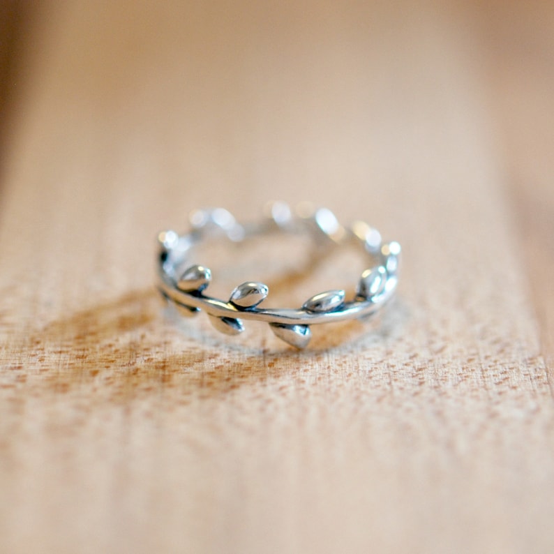 Sterling Silver Branch Ring Olive Leaf Ring Botanical Ring - Etsy