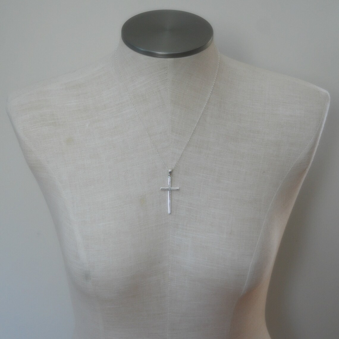 Large Cross Necklace Sterling Silver Cross Pendant - Etsy