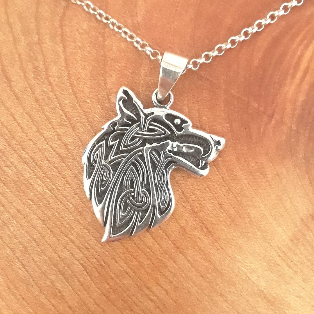 Sterling Silver Celtic Wolf Necklace, Wolf Pendant, Animal Jewelry ...