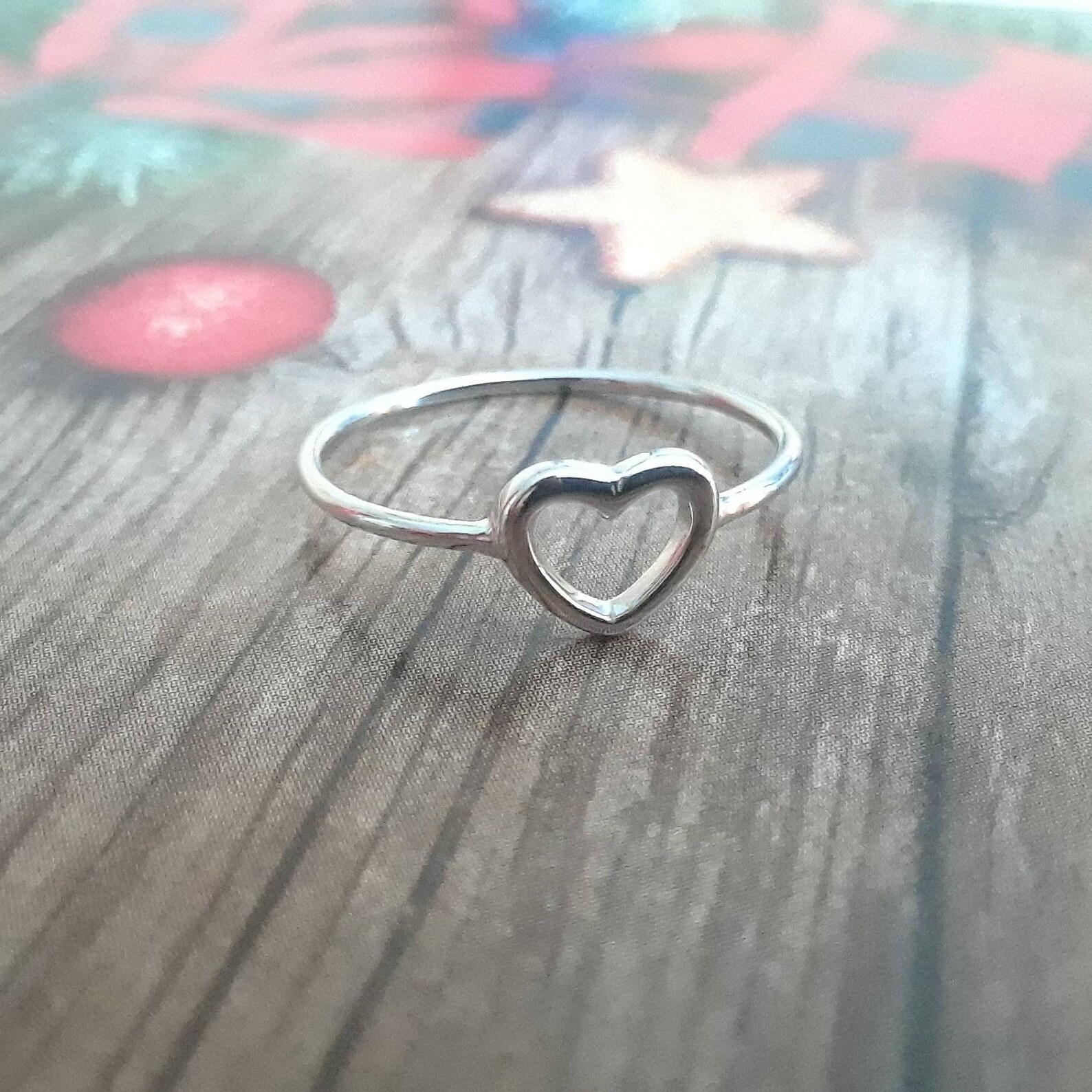 Sterling Silver Heart Ring Silver Rings for Women Open - Etsy