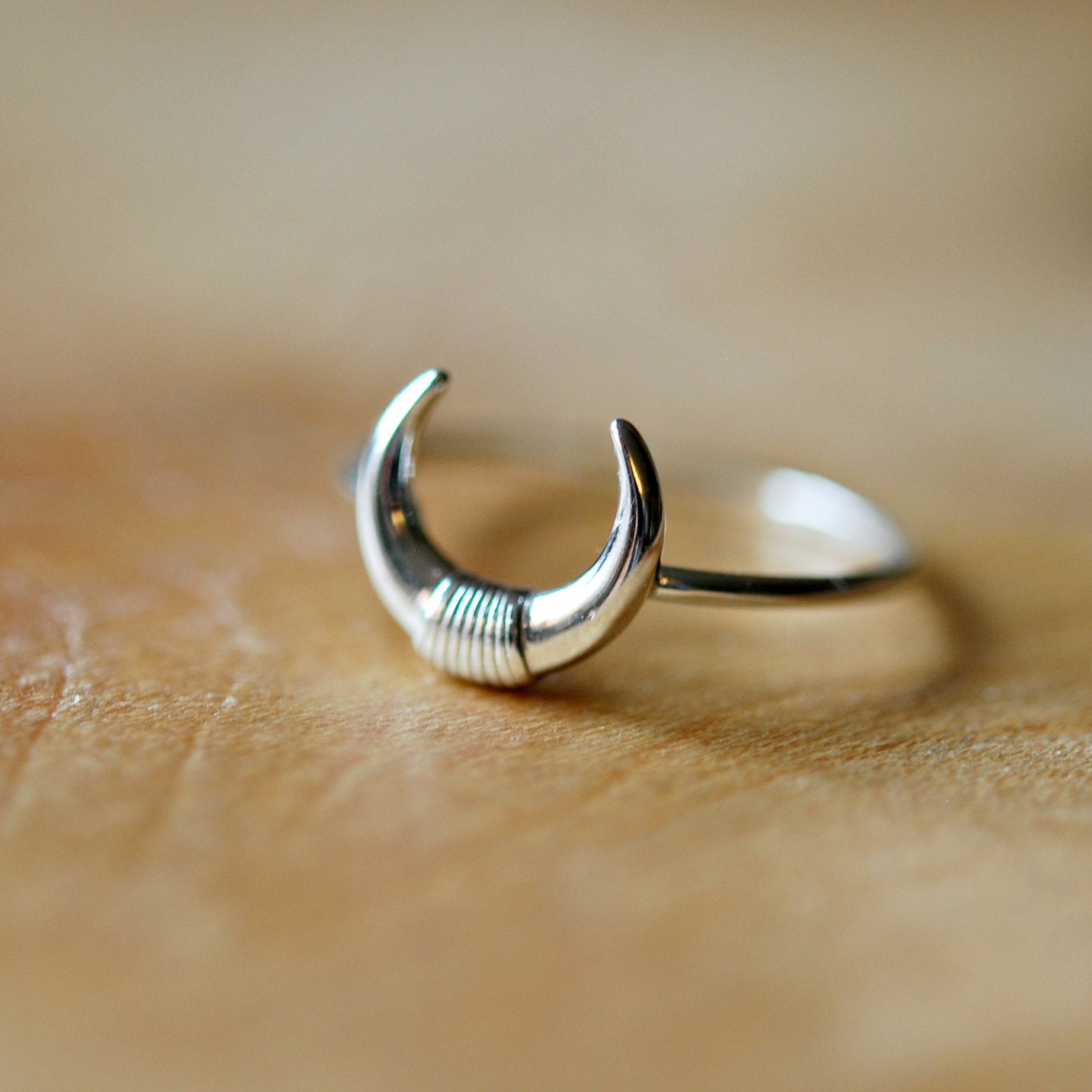 Silver Moon Ring 925 Sterling Silver Ring Crescent Moon - Etsy Denmark