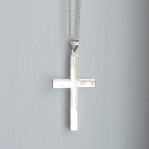 Extra Large Sterling Silver Cross Pendant Necklace - Etsy