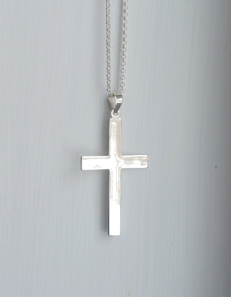 Extra large sterling silver cross necklace cross pendant big | Etsy