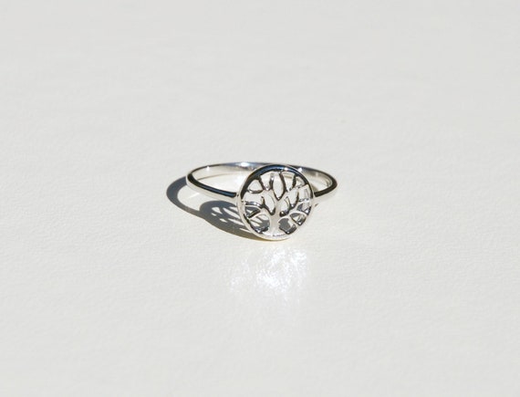 Sterling silver tree ring tree of life ring silver stacking | Etsy