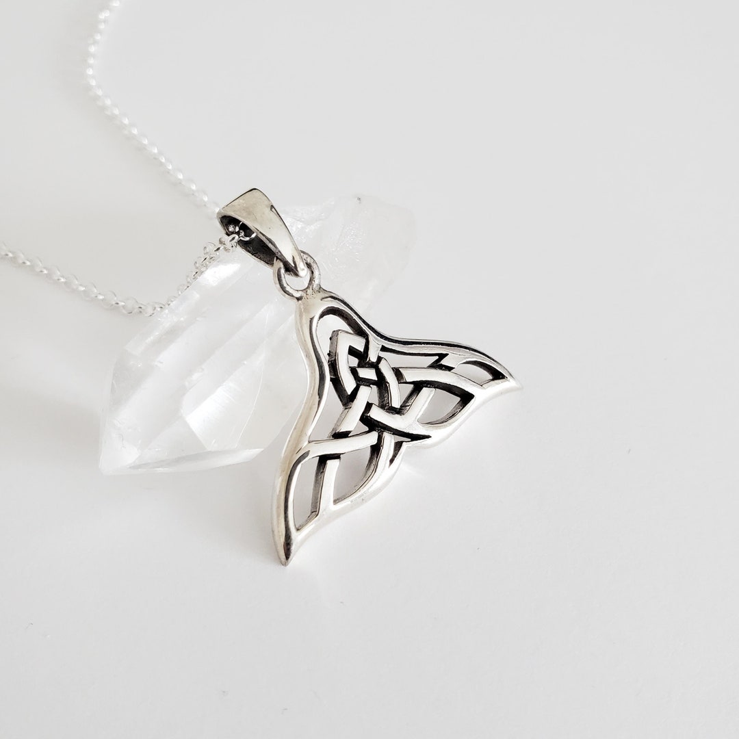 Sterling Silver Celtic Whale Tail Necklace: Lucky Orca Pendant - Etsy