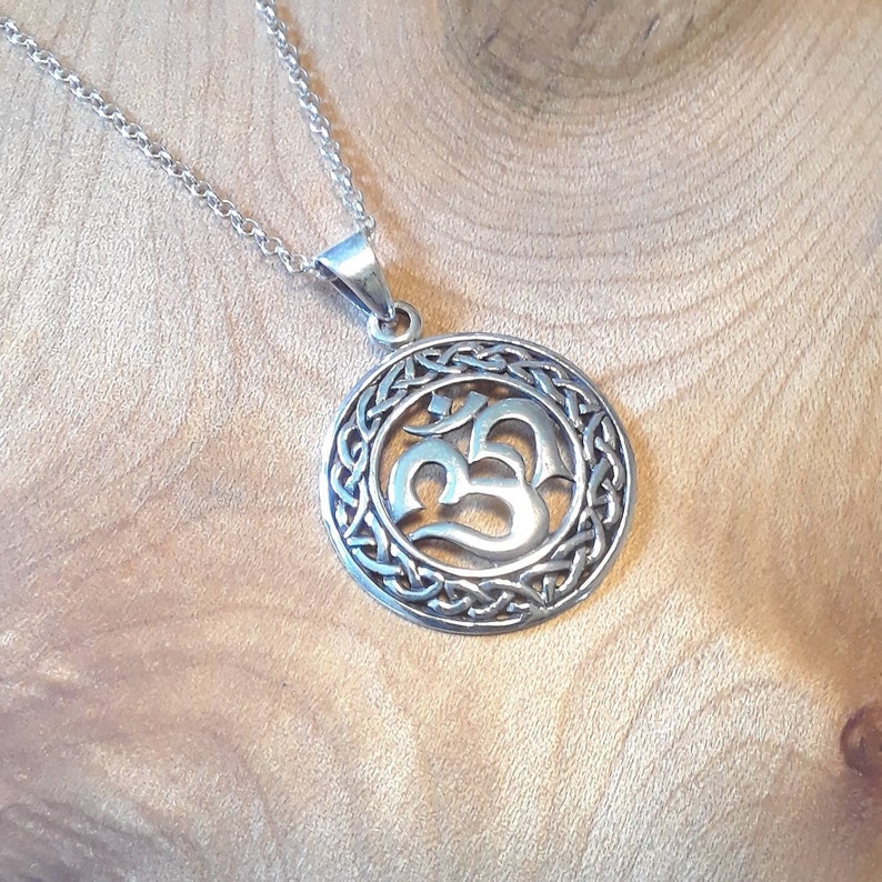 Sterling Silver Om Necklace Ohm Pendant Yoga Jewelry - Etsy