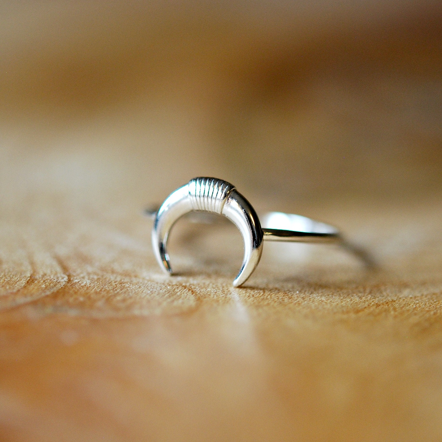 Silver Moon Ring 925 Sterling Silver Ring Crescent Moon - Etsy Denmark