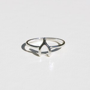 Sterling Silver Wishbone Ring, Silver Stacking Ring, Make a Wish, Good Luck Charm, Delicate ...