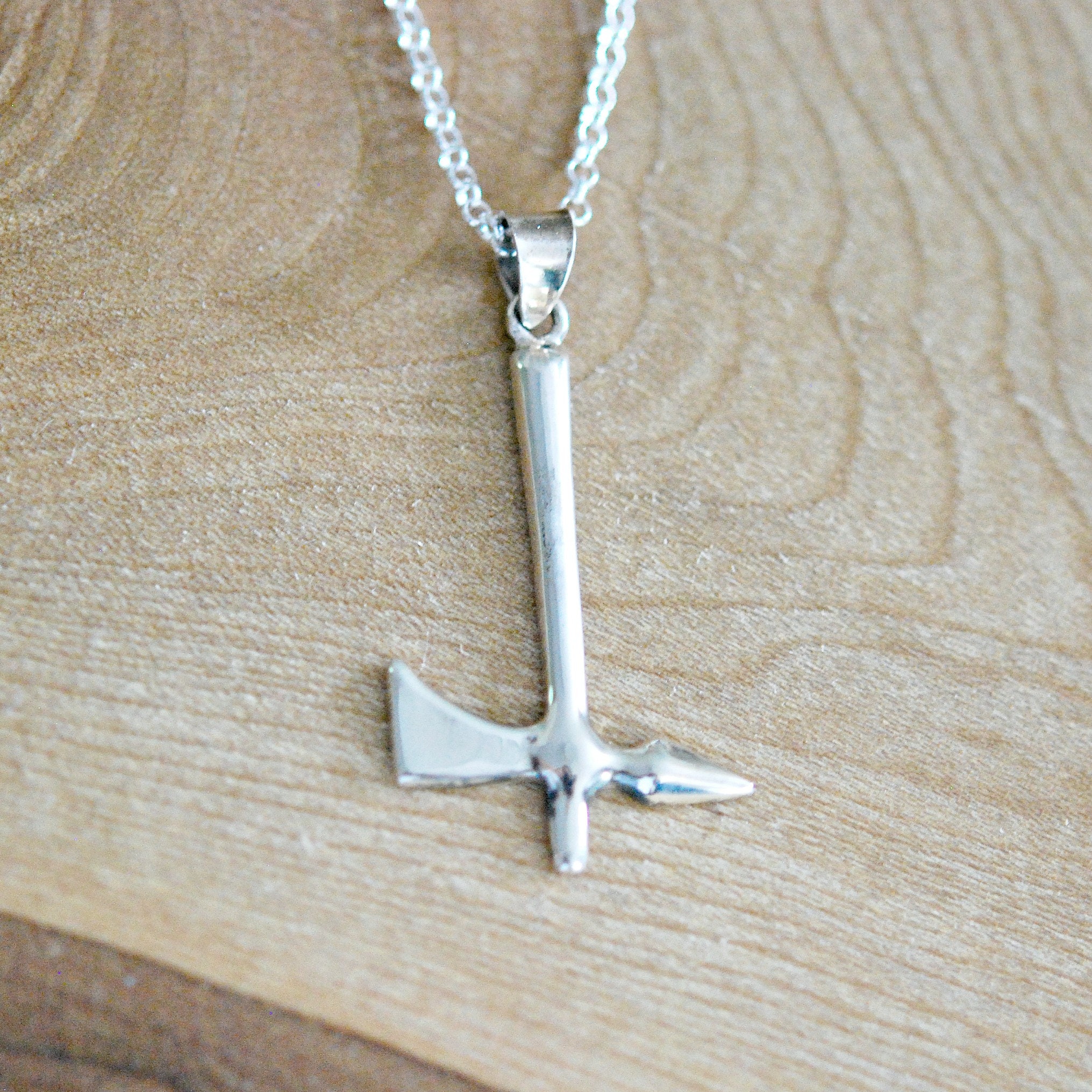 Axe necklace sterling silver axe pendant battle ax weapon | Etsy