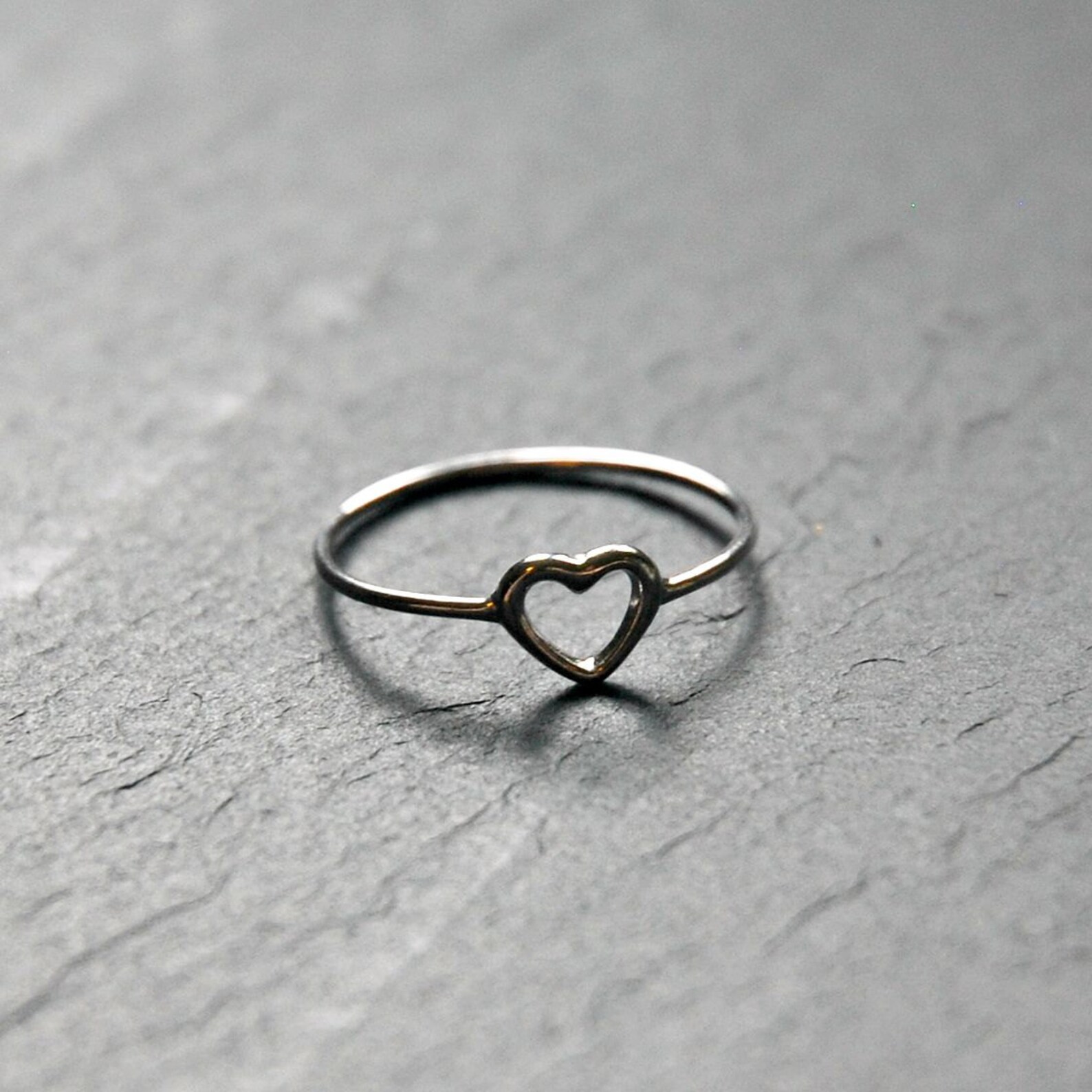 Sterling silver heart ring silver rings for women open | Etsy