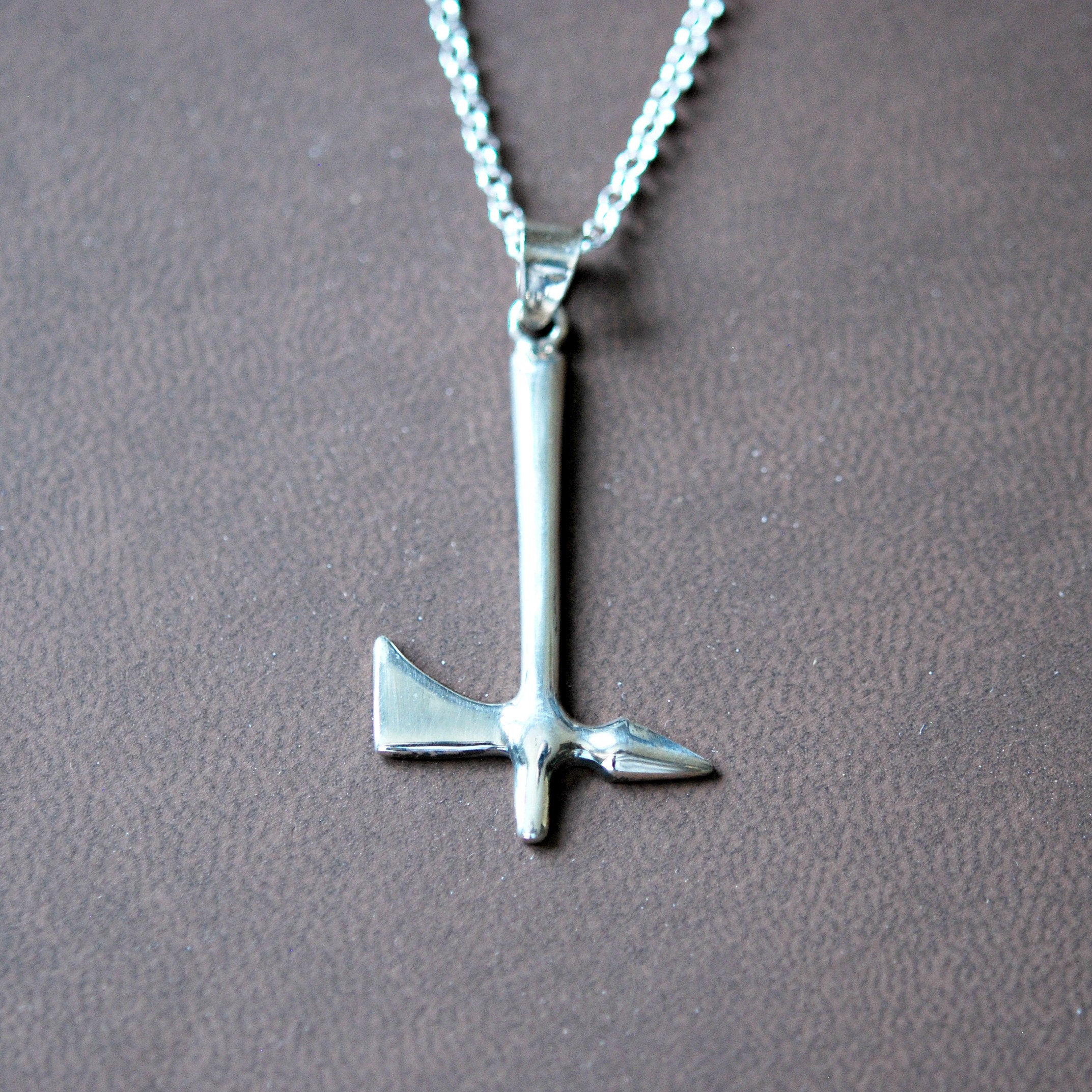 Axe necklace sterling silver axe pendant battle ax weapon | Etsy