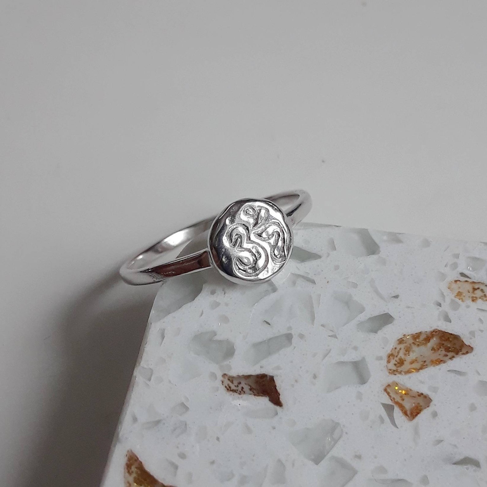 Sterling Silver Ohm Ring Om Rings for Women Yoga Teacher - Etsy