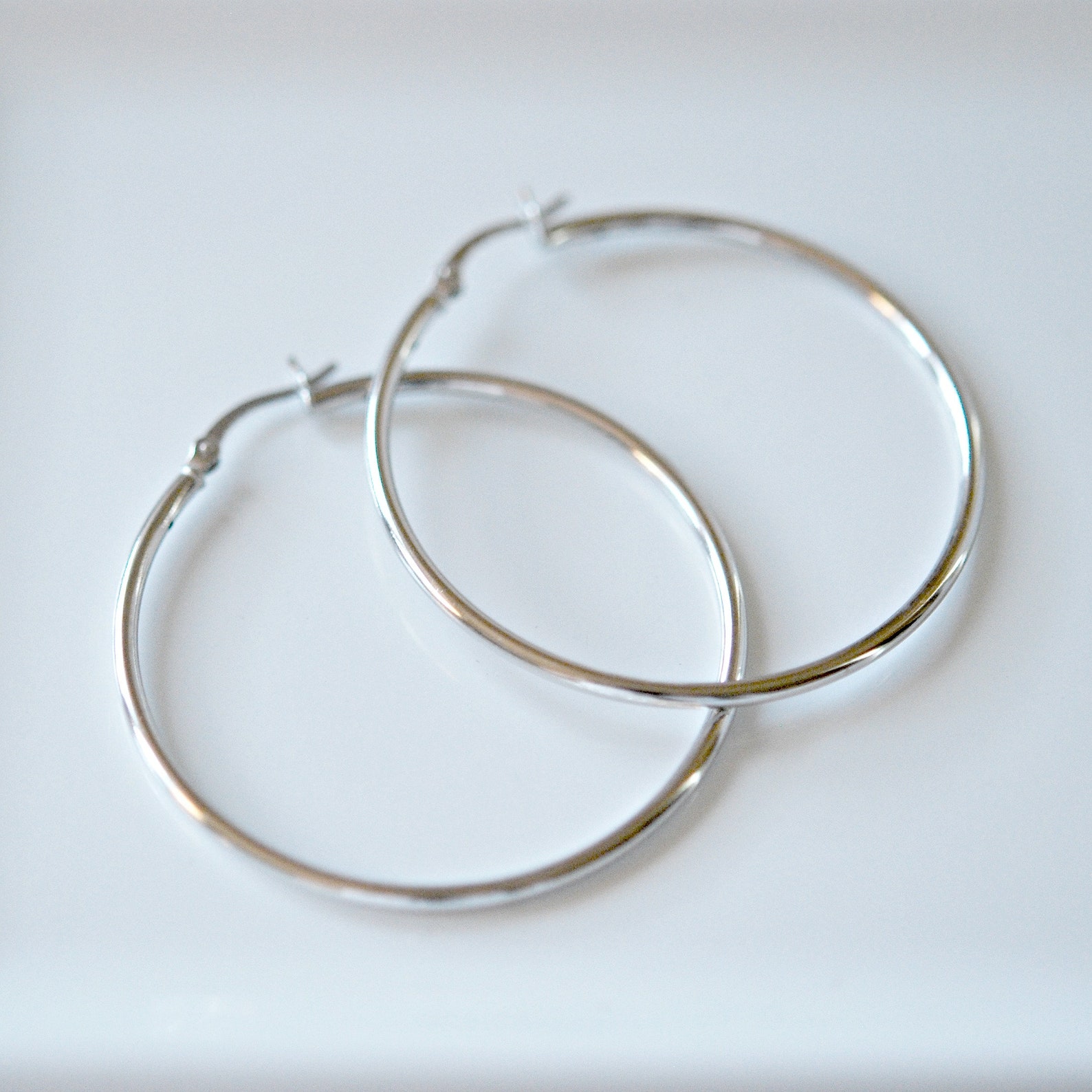 Large Sterling Silver Hoop Earrings Gift for Women Big - Etsy