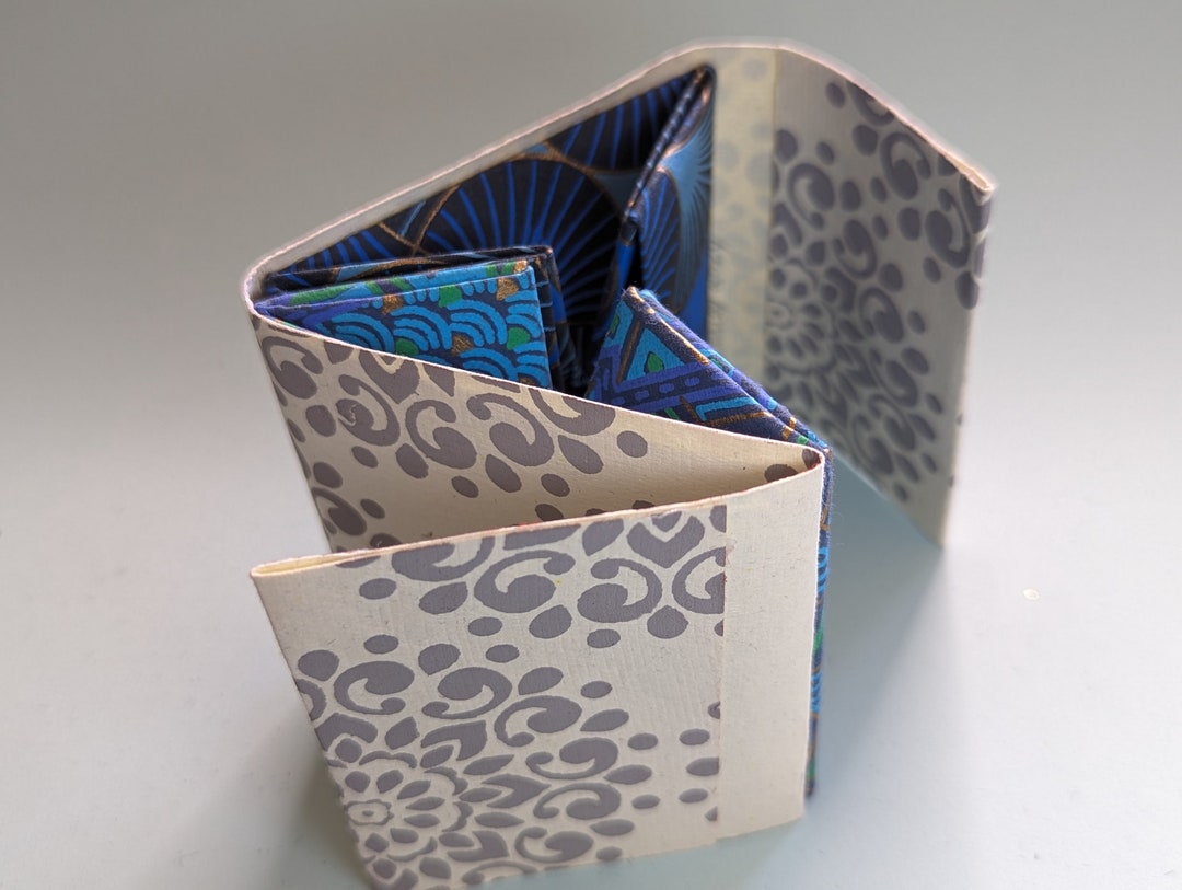 Mandala Cover Motif Hiding Gold Accent on Geometric Blue Boxes, a ...