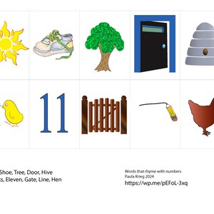 Numbers and Rhyming Words - Etsy