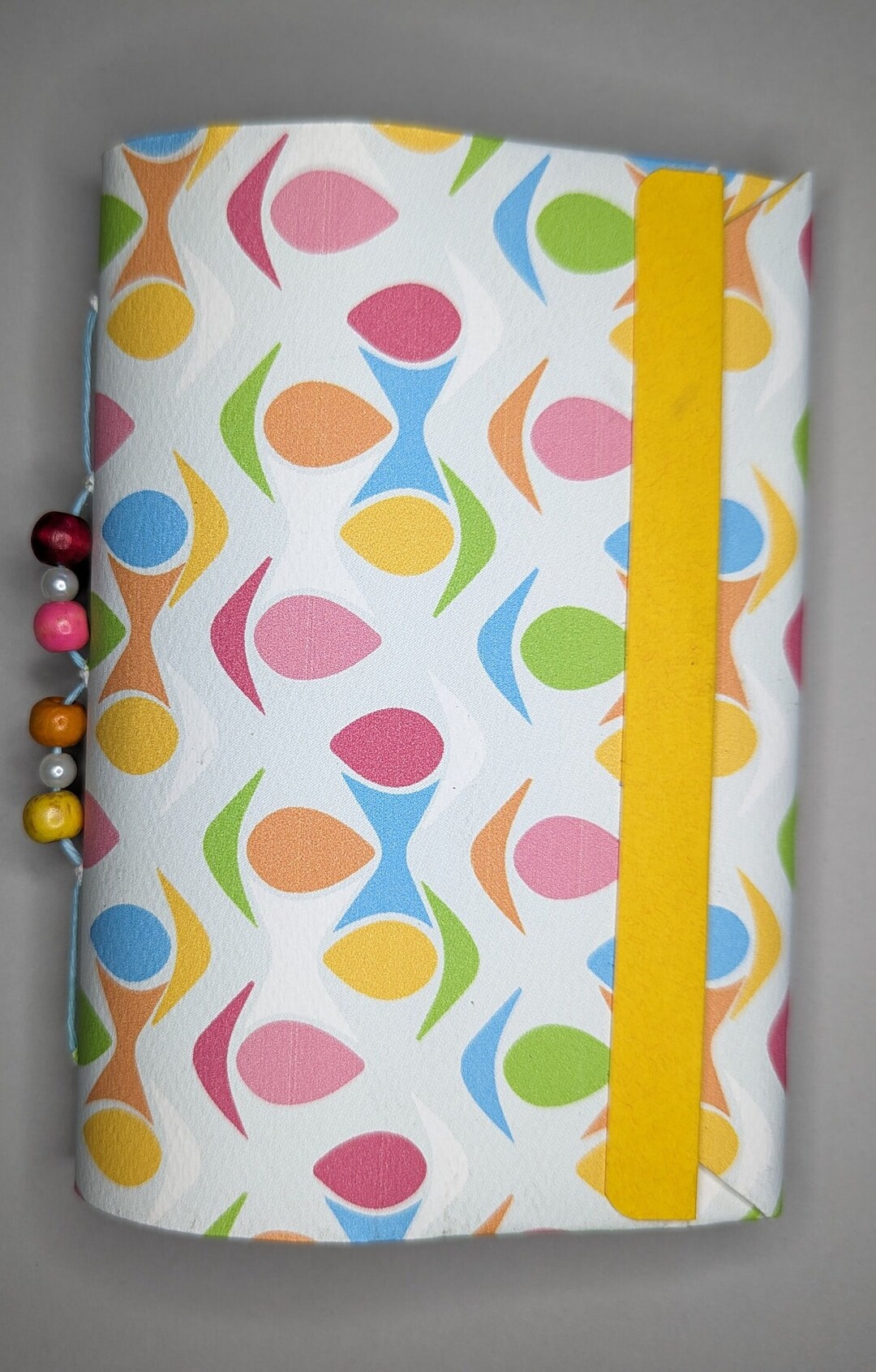 Summery Colored Pleated-closure Handmade Book Pamphlet With Beads - Etsy