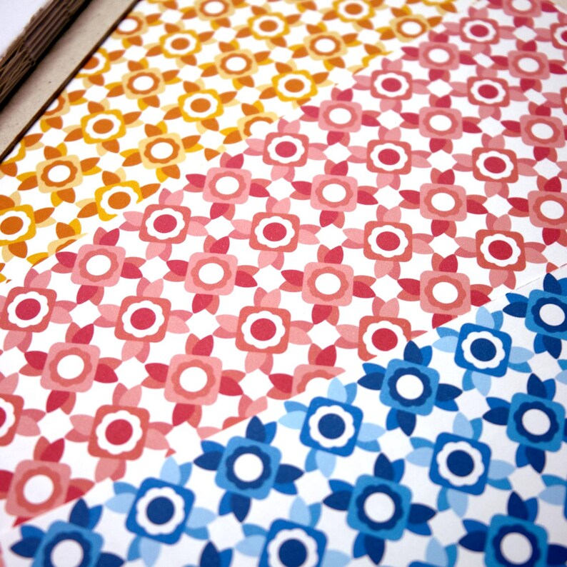 Flower Pattern Paper for Scrapbook/card/book-binding/origami - Etsy