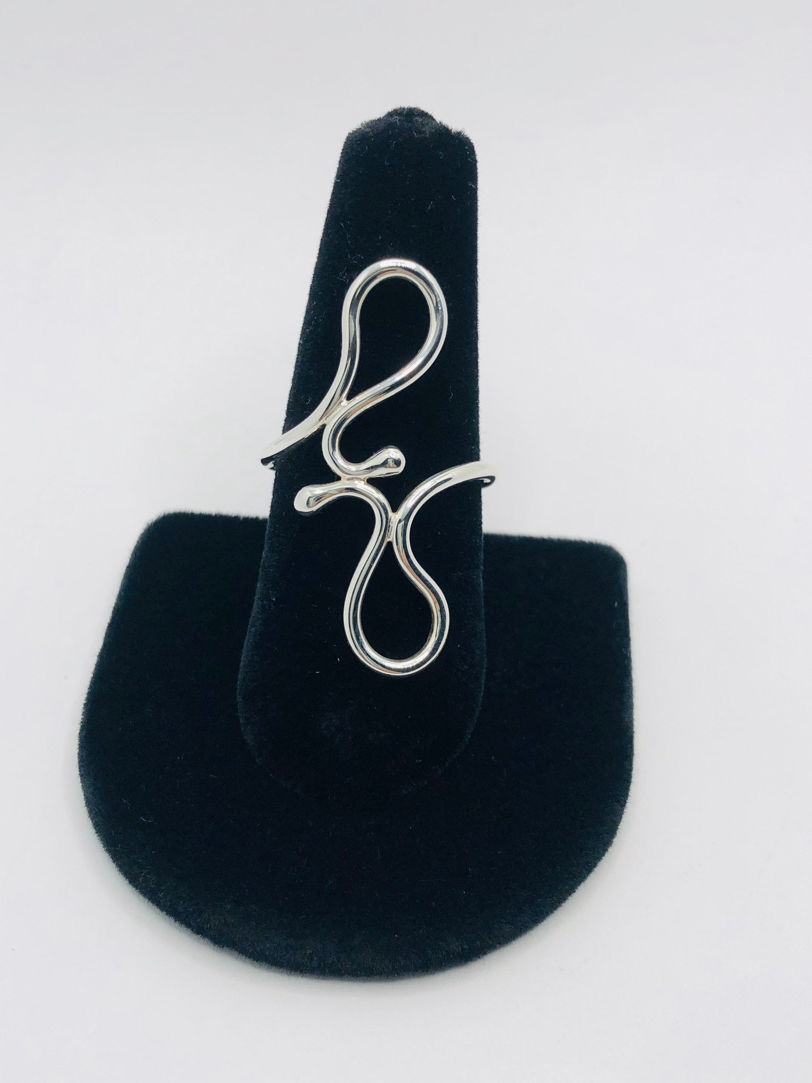 Large Sterling Silver Asymmetrical Curvy Ring - Etsy