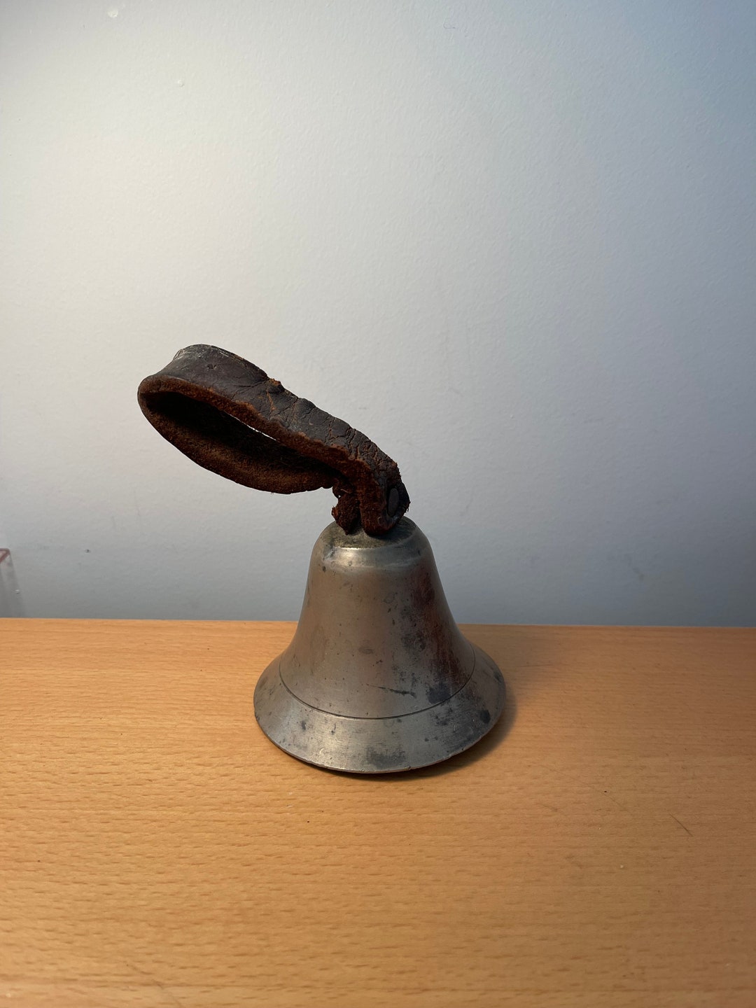 Antique Hand-held Brass or Bronze Bell With Leather Strap for ...