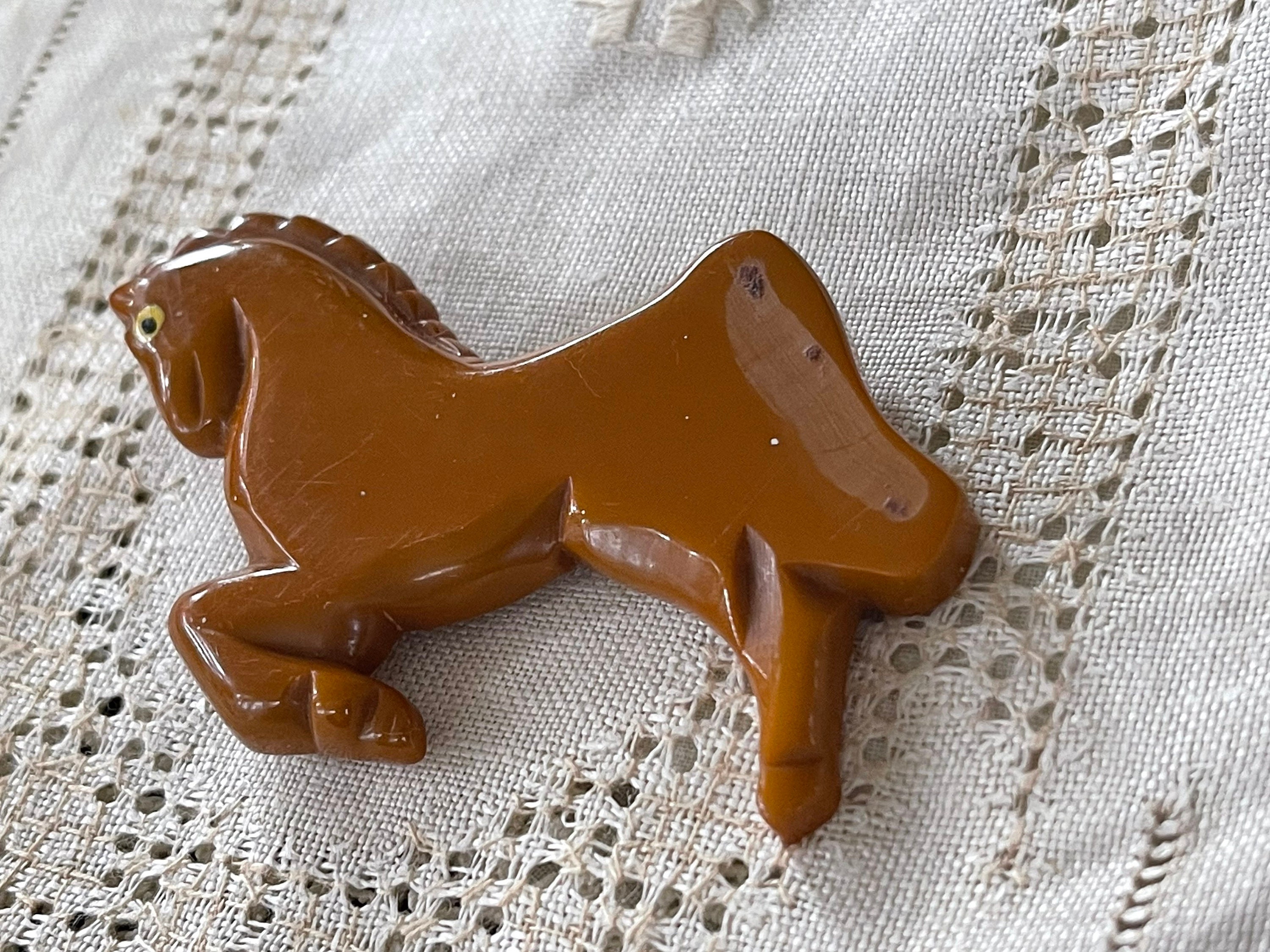 Vintage Bakelite Horse Pin - Etsy