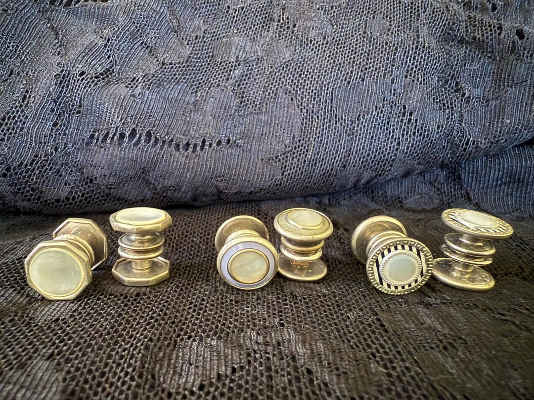Vintage 3 Pair of Early 1900s Edwardian Gentlemen’s Snap Cufflinks Cuff ...