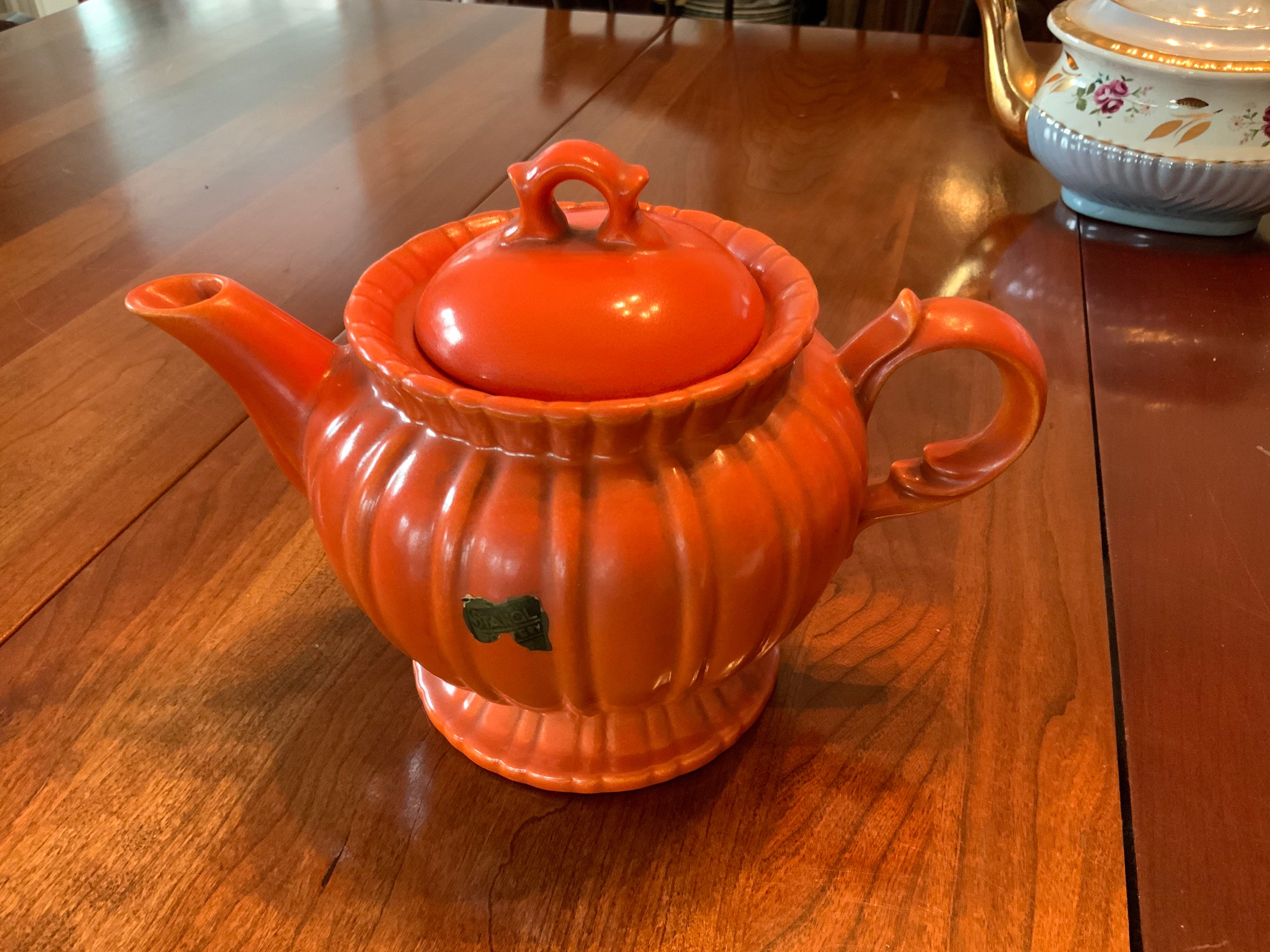 STANGL Colonial Tangerine Orange Teapot Vintage Pottery Teapot - Etsy