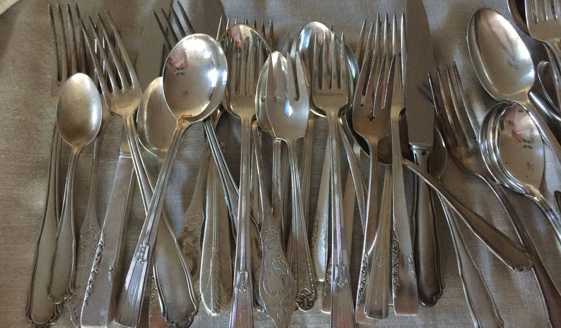 Heirloom Mismatched Vintage Antique Silver-plate Services Cottage ...
