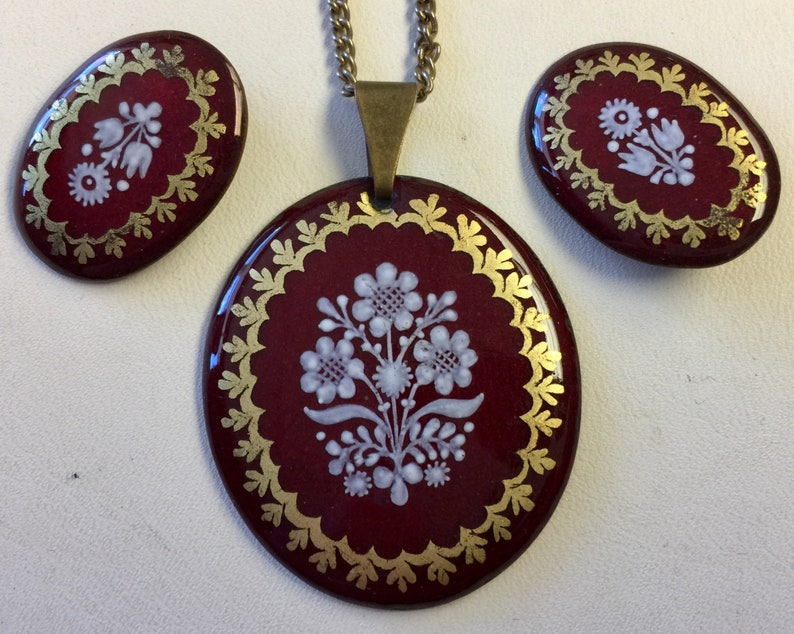 Vintage Eva Scherer Wien Austria Enamel Three-piece Set - Etsy