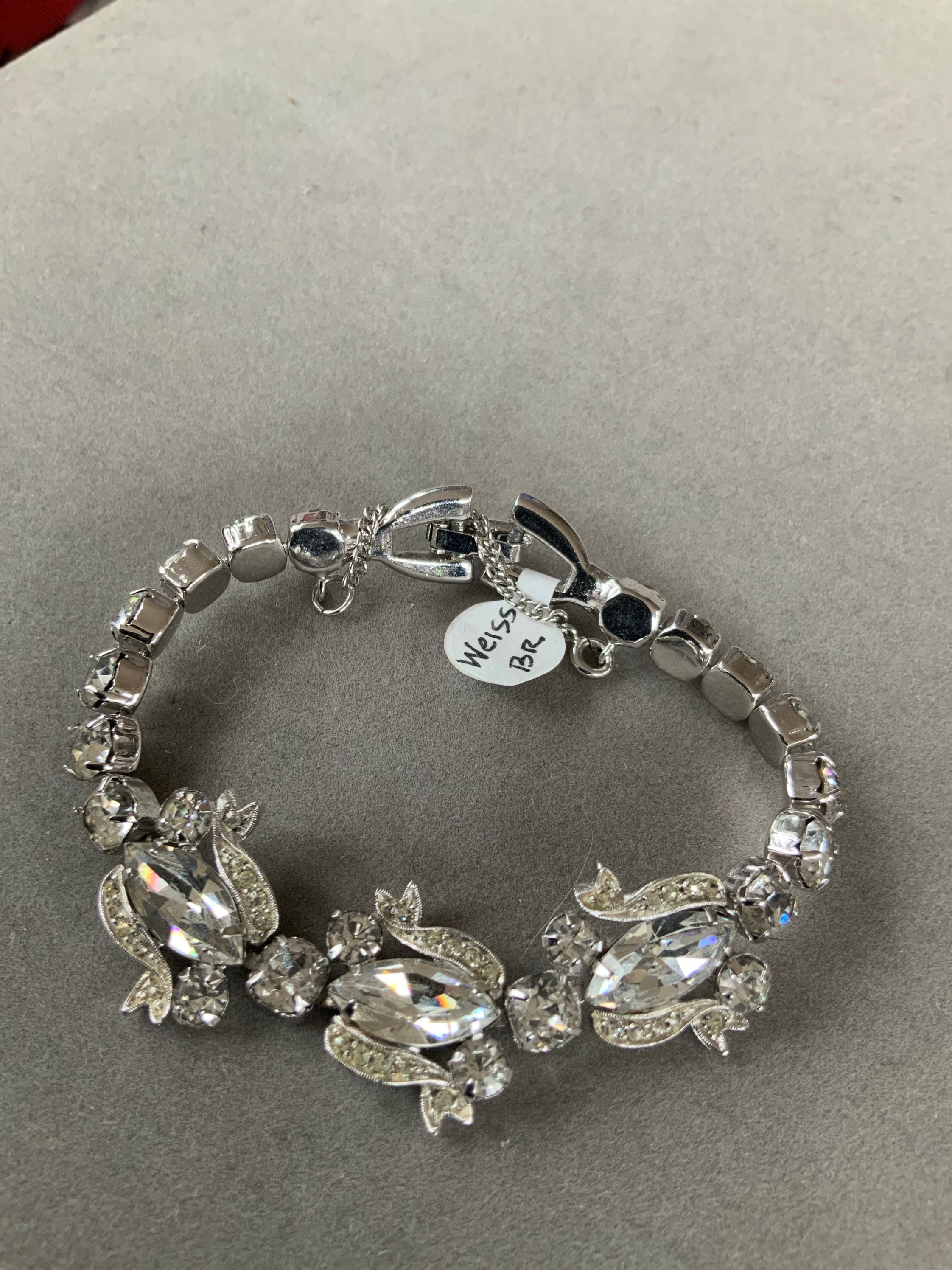 Vintage Hollywood GLAM WEISS Bracelet Rhinestones Mid-century Glamour ...