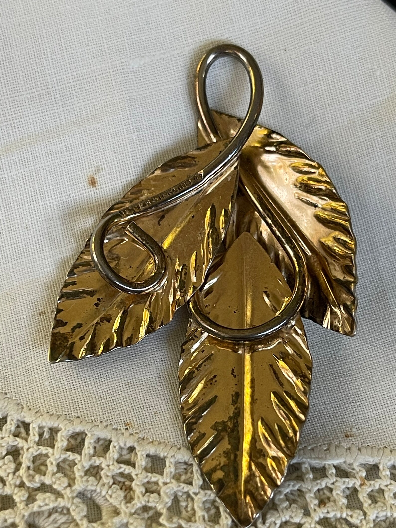 Unusual Vintage 1980s NAPIER Sterling Vermeil Gold Tone Leaf Pendant - Etsy