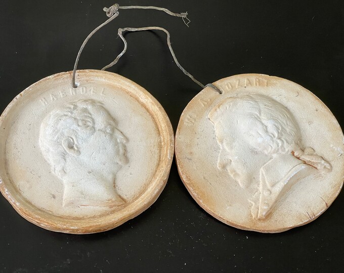 Antique Plaster Plaques Composers and Writers Classical Poses Handel ...
