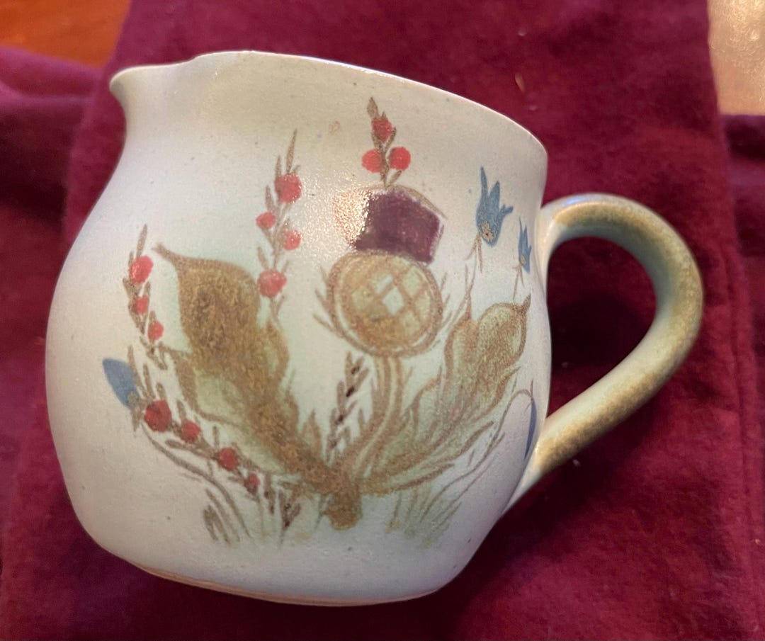 Vintage Buchan Pottery Made in Scotland Handpainted THISTLE Pitcher - Etsy