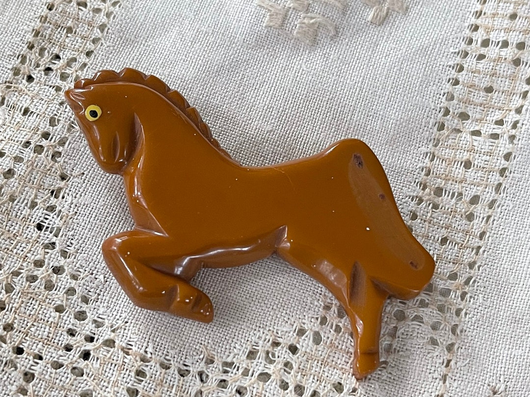 Vintage Bakelite Horse Pin - Etsy