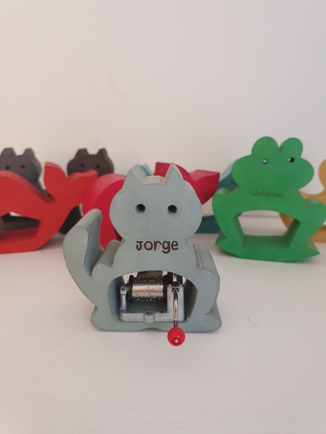 Black Cat Music Box Handed Painted Wooden Musical Cat | Etsy