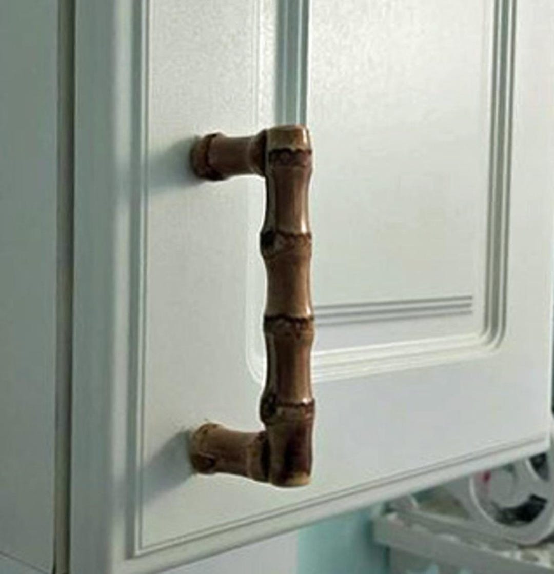 Bamboo Wood Drawer Pull Real Bamboo Root- Tropical Tiki Island Decor - Etsy