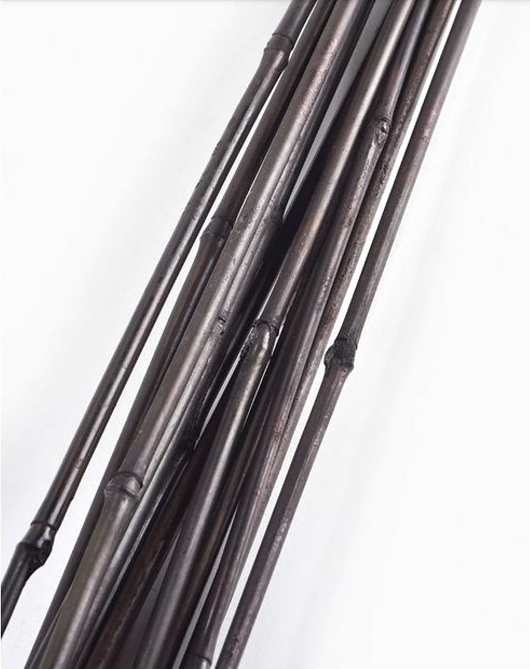 Chalk Painted BLACK Thin Bamboo Poles/ Stakes 4 Foot Tall X 1/4 to 1/2 ...