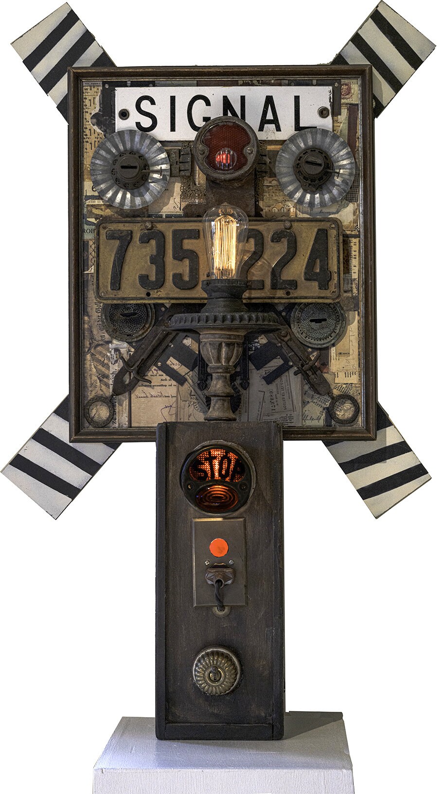 Art Assemblage of Vintage Signal Stop | Etsy